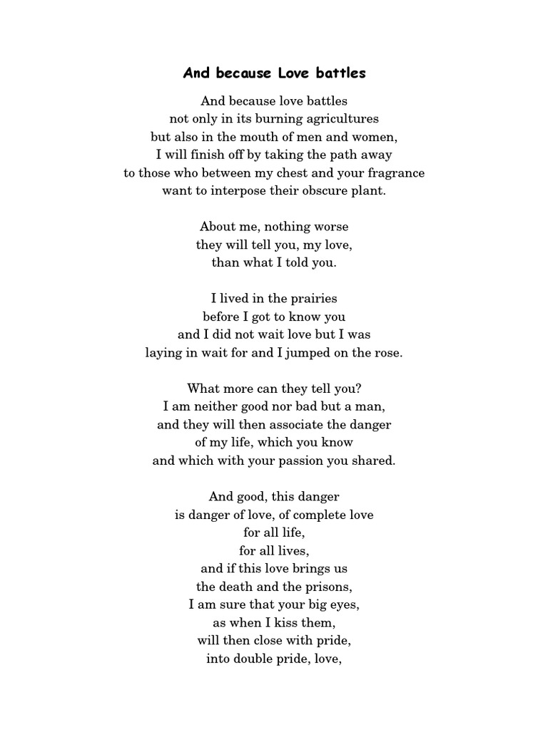 Because Love Battles | PDF | Poetry
