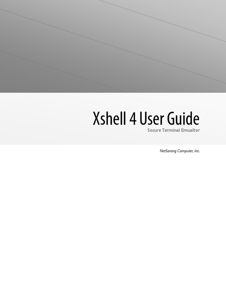 Xshell4 Manual | PDF | Secure Shell | Port (Computer Networking)