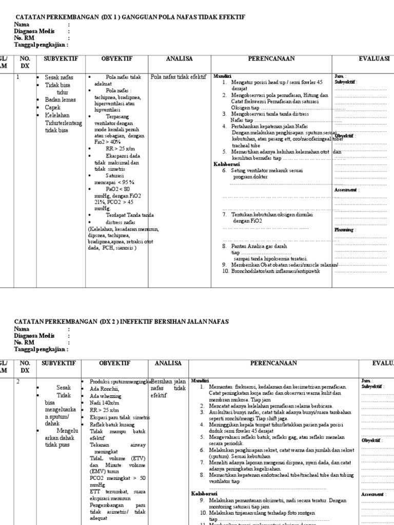 Catatan Perkembangan Askep | PDF