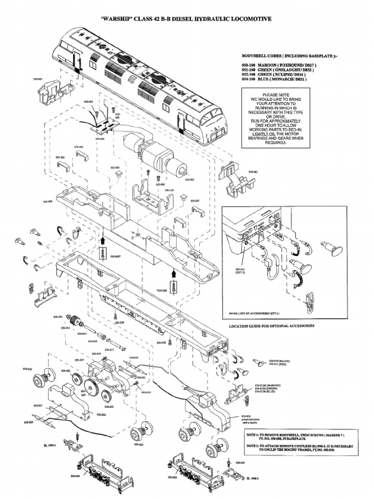 Bachmann 32-053 Class 42 Warship Maintenance Sheet | PDF