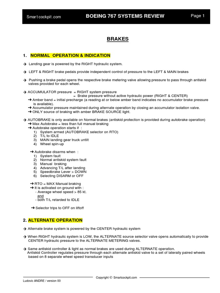 B767 Brakes | PDF | Manual Transmission | Valve