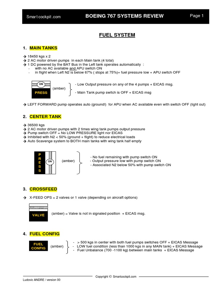 B767 Fuel | PDF | Pump | Switch