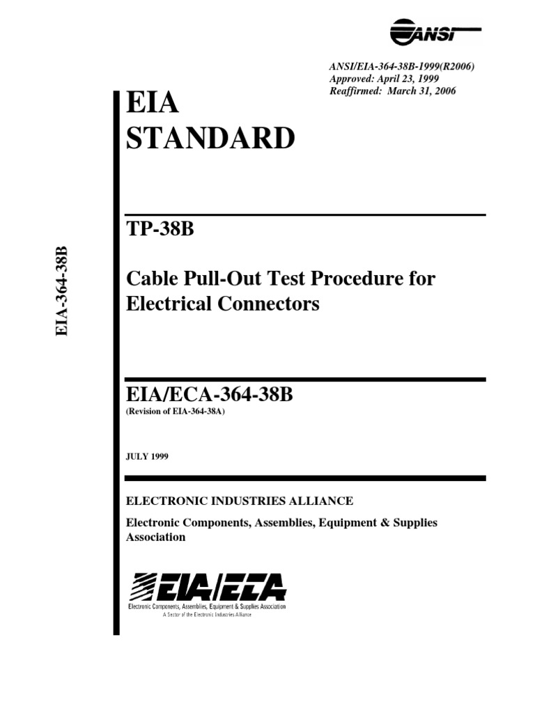 EIA 364 38B Cable Pull Out | PDF | International Electrotechnical Commission | Electrical Connector
