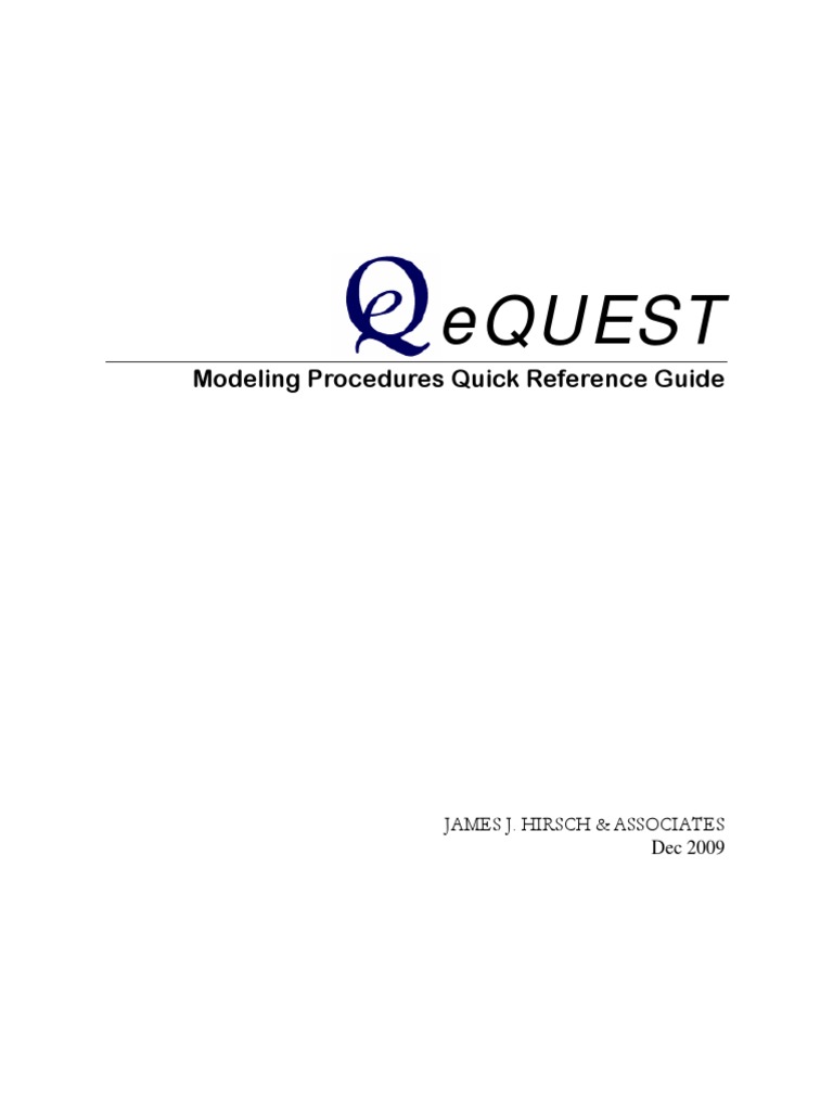 Equest Modeling Procedures Quick Reference | PDF