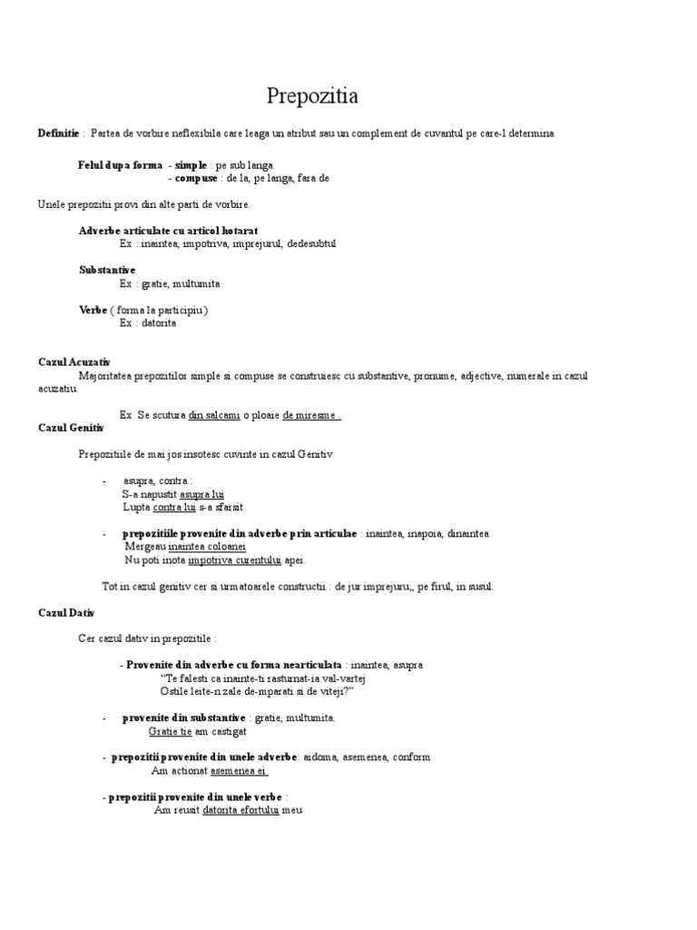 Prepozitia Si Conjunctia | PDF
