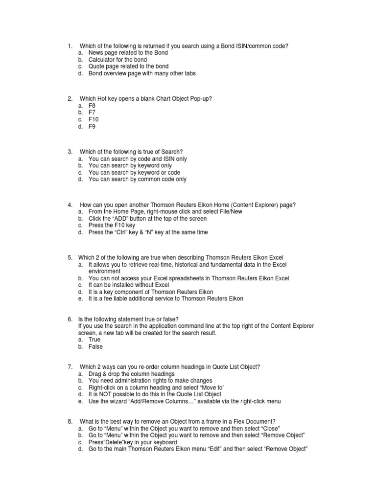 Exam Sample | PDF | Microsoft Excel | Spreadsheet