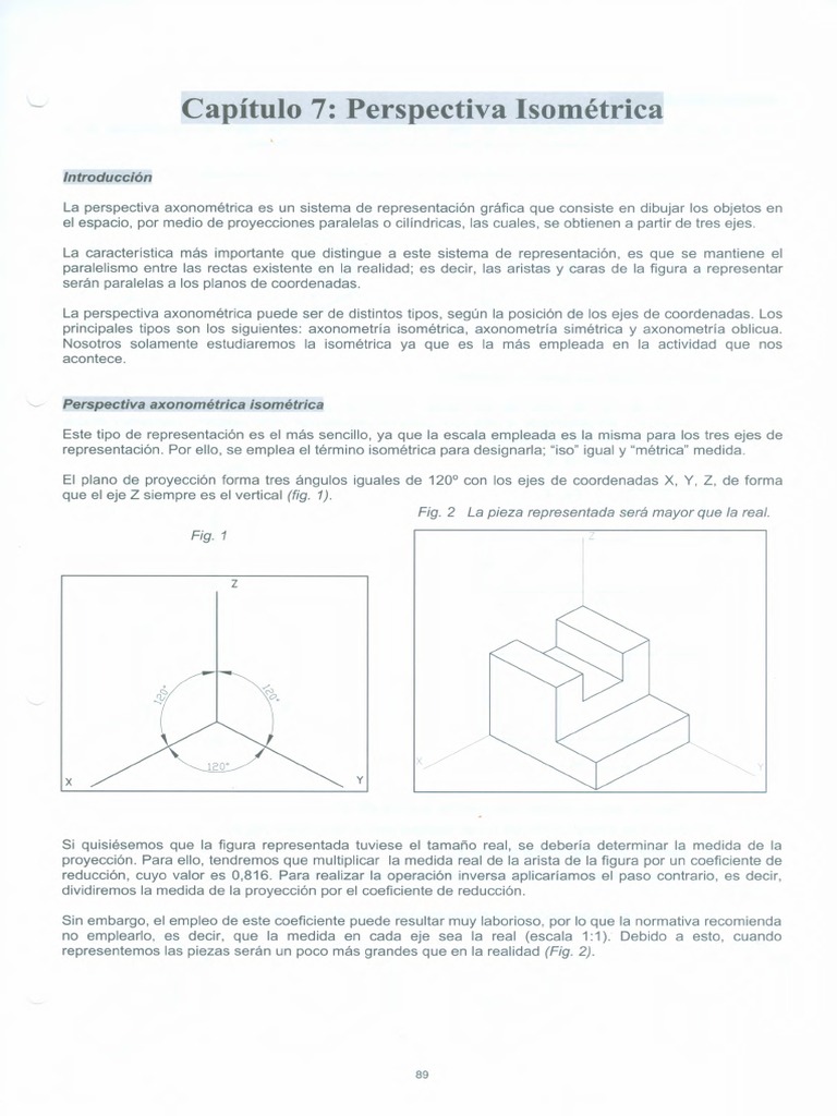 Perspectiva Isométrica: Guía y Procedimiento | PDF | Espacio | Geometría