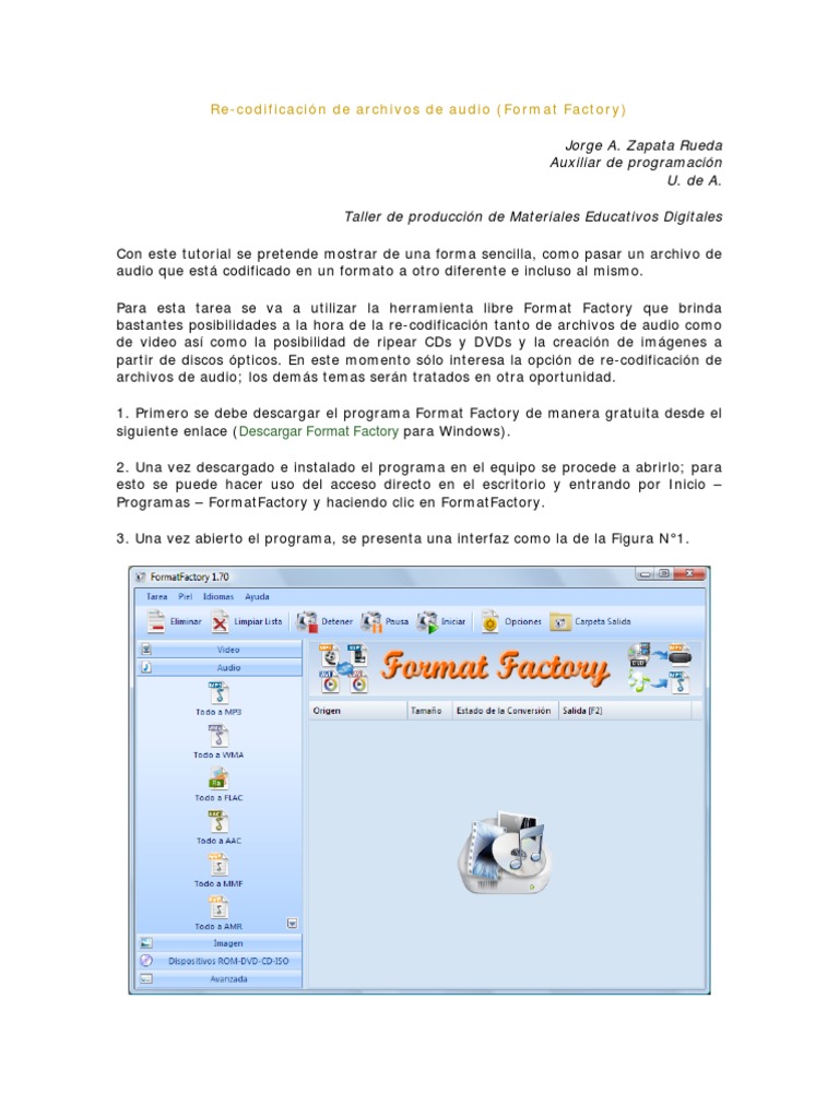 Tutorial de Format Factory | PDF | Tecnología digital | Informática