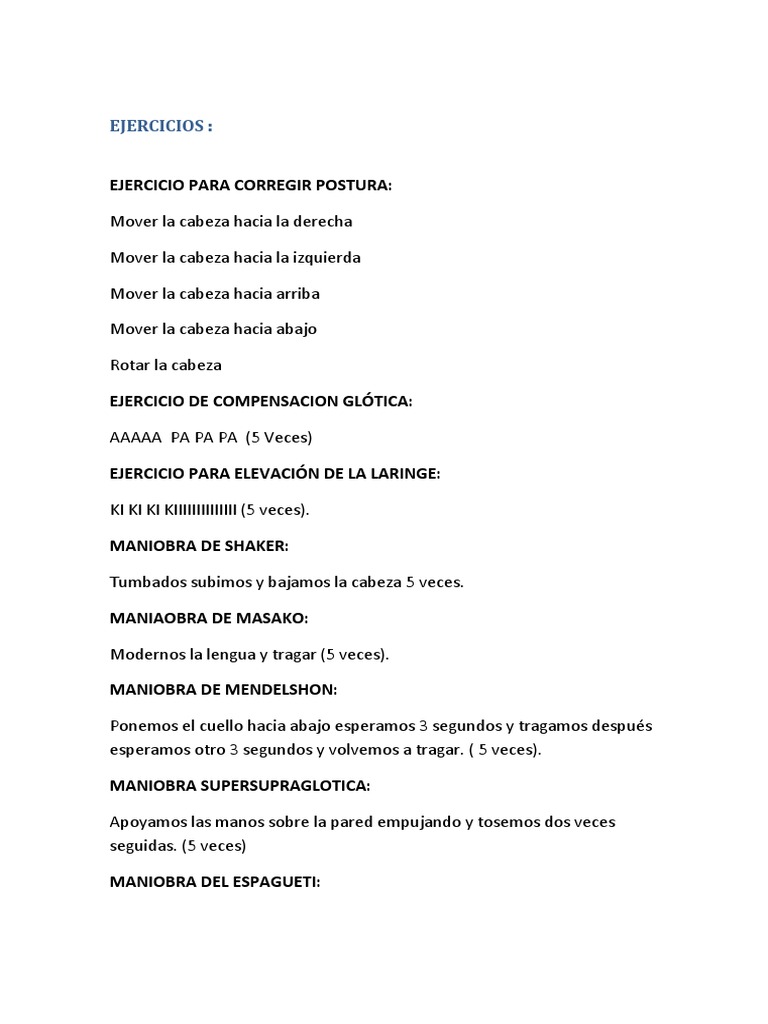 Ejercicios de logopedia para la corrección de la postura y la fonación ...