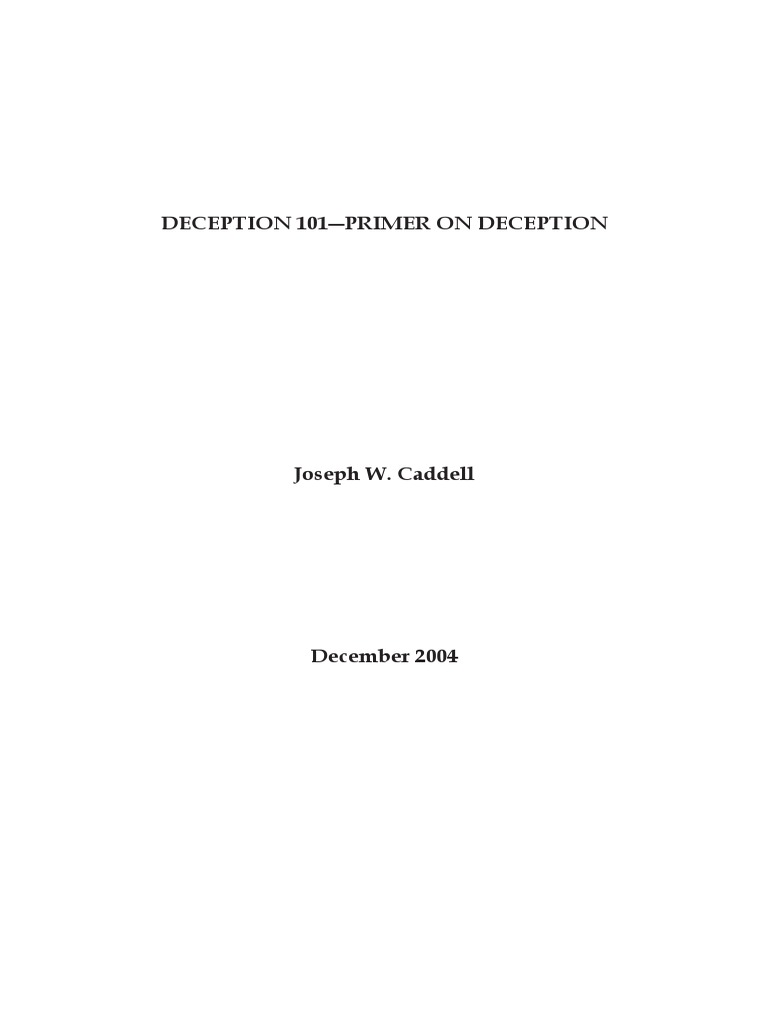 Deception Primer: Concepts & Examples | PDF | Social Science