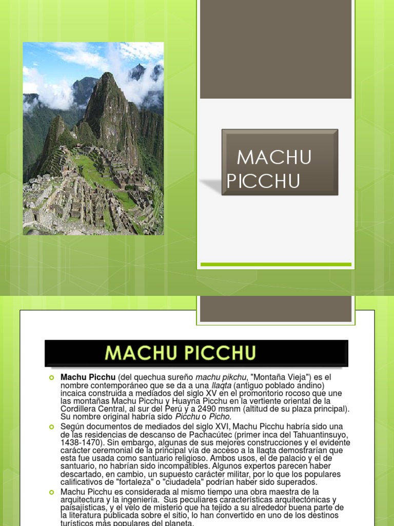 3 Diapositivas | PDF | Machu Picchu