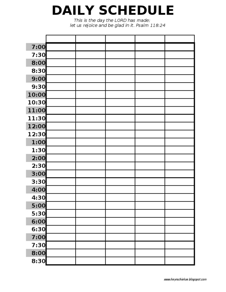 Daily Schedule | PDF