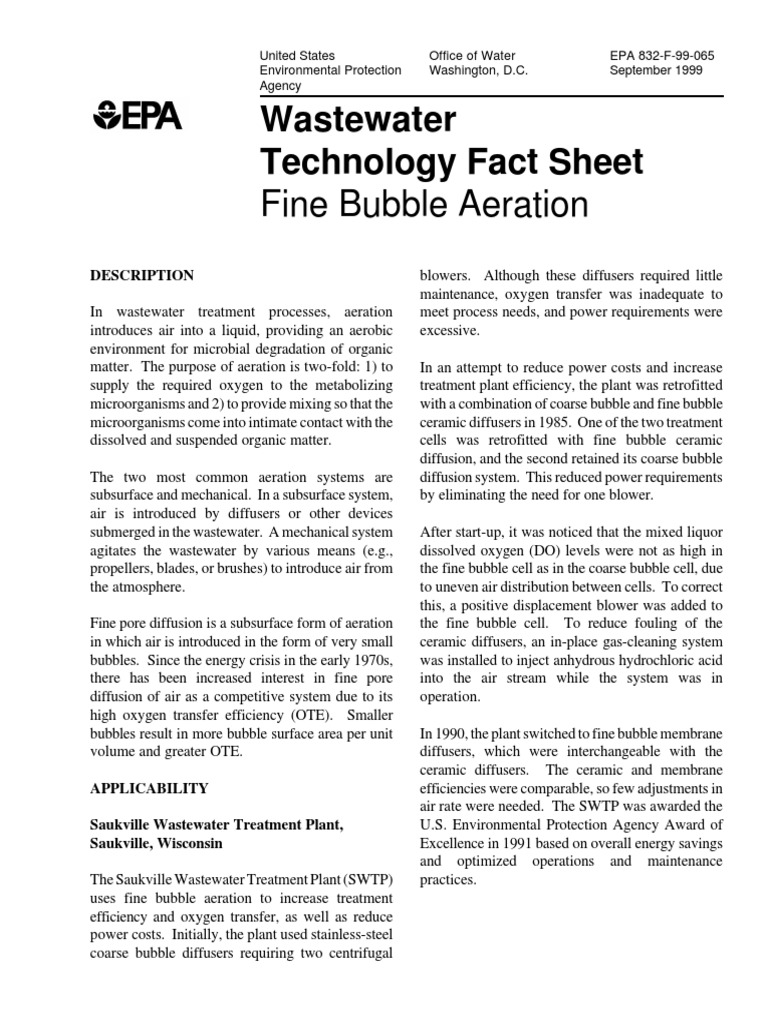Wastewater Technology Fact Sheet | PDF | Sewage Treatment | Filtration
