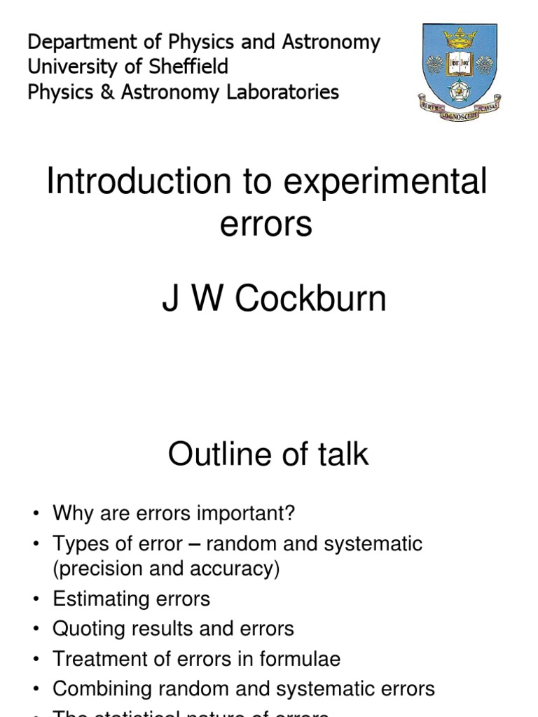 Introduction To Experimental Errors | PDF | Observational Error ...