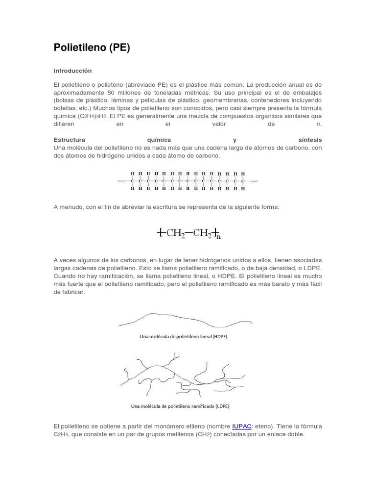 Historia y Tipos de Polietileno | PDF | Polietileno | Etileno