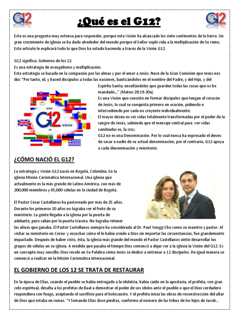 Qué Es El G12 | PDF | Jesús | espíritu Santo