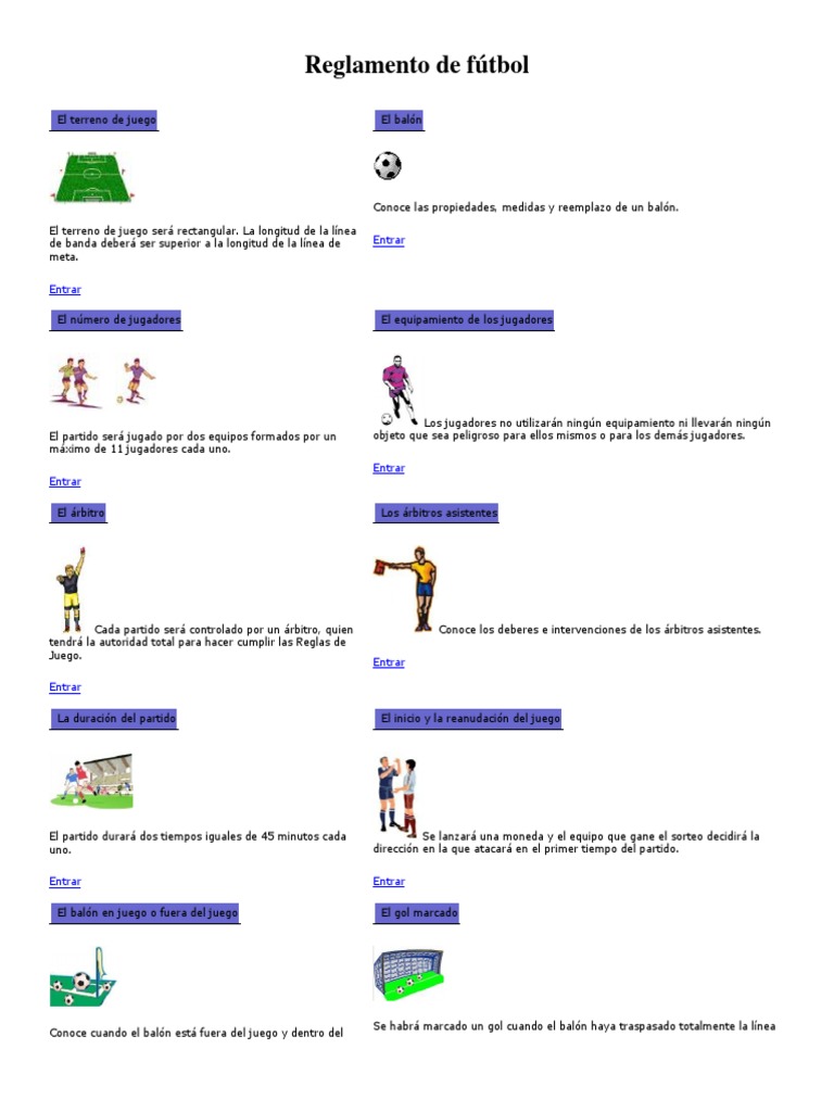 Reglas básicas del fútbol 11 | PDF | Deportes y actividades al aire libre