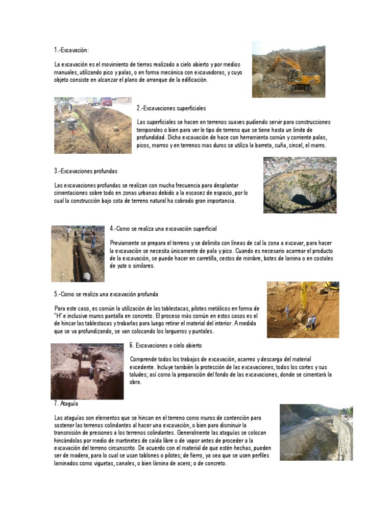 Definiciones Excavaciones | PDF | Excavación (Arqueología) | Presupuesto