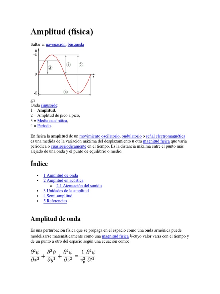 Amplitud de Onda en Física | PDF | Frecuencia | Amplitud