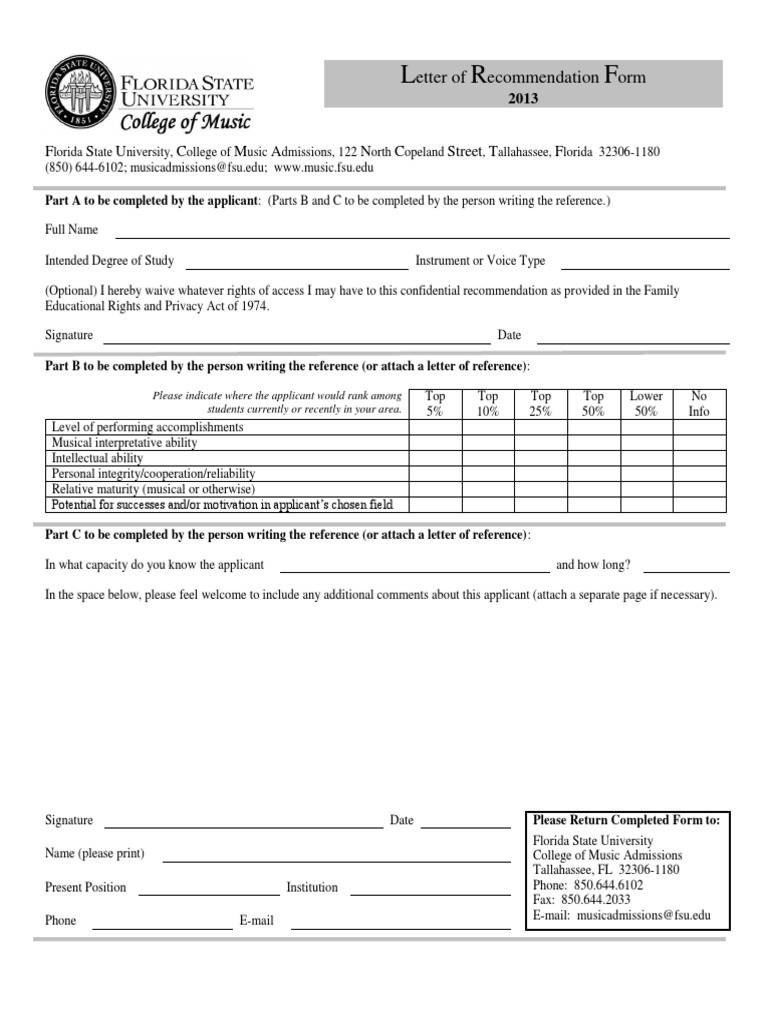 Recommendation Form | PDF | Politics | Career & Growth