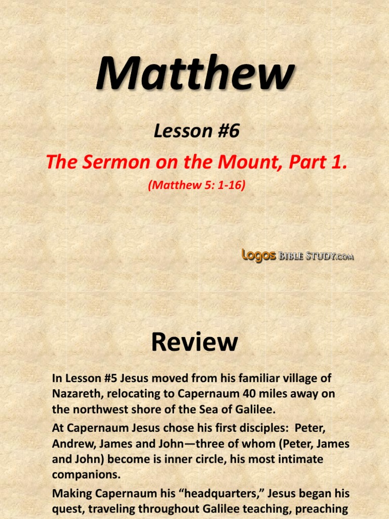 The Sermon On The Mount, Part 1 | PDF | Sermon On The Mount | Gospel Of ...