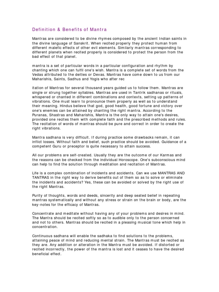 Mantras | PDF