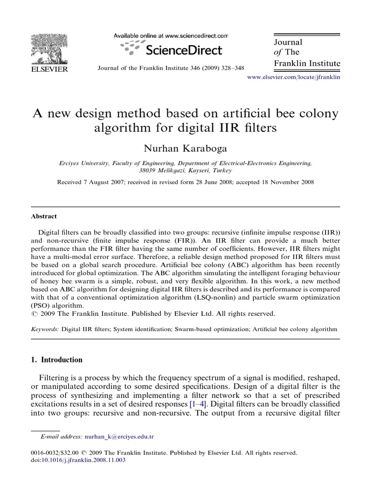 A New Design Method Based On Artificial Bee Colony Algorithm For ...