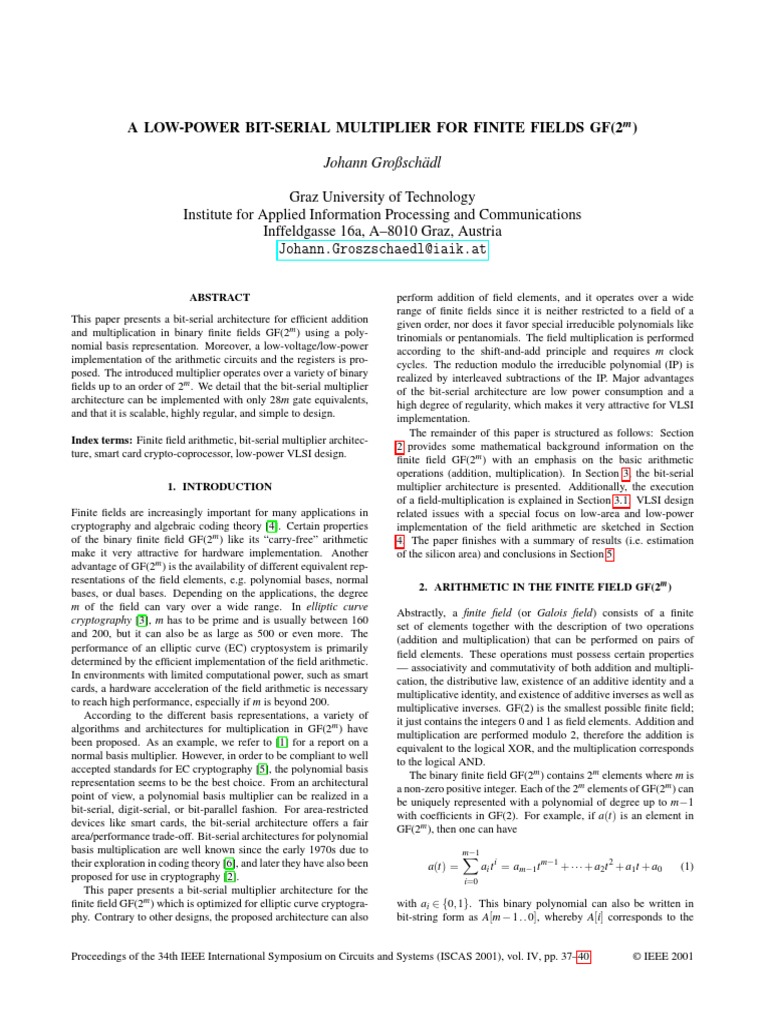 Bit Serial Multiplier | Download Free PDF | Multiplication | Polynomial