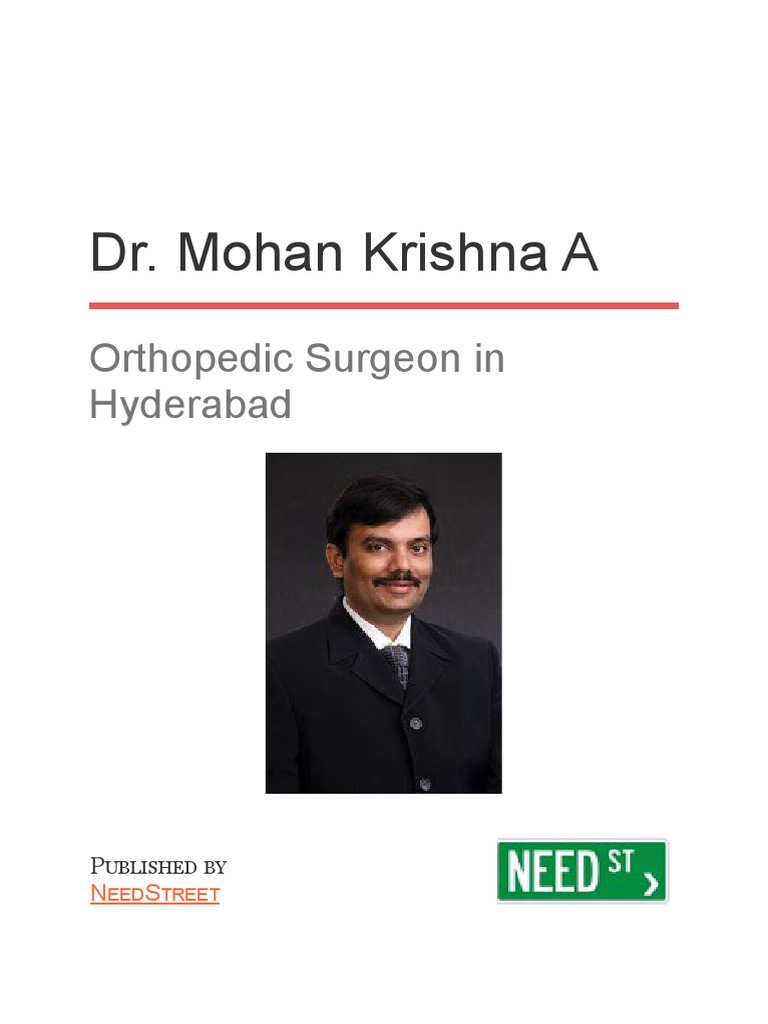 Dr. Mohan Krishna A - Orthopedic Surgeon in Hyderabad | PDF | Science ...