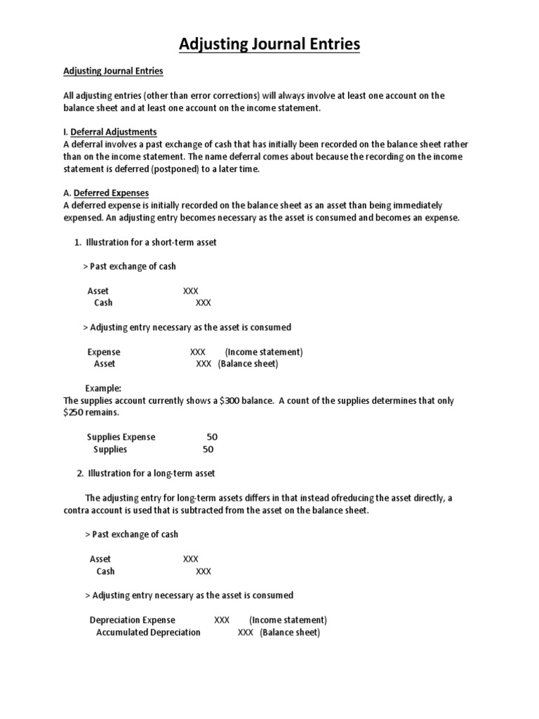 Adjusting Journal Entries | PDF | Accrual | Deferral