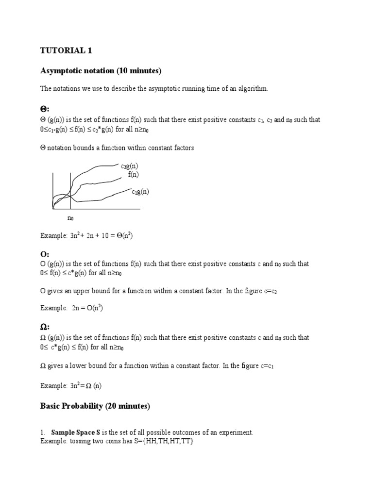 Tutorial 1 Pdf Random Variable Probability Distribution