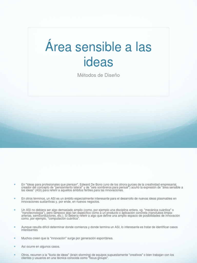 Area Sensible A Las Ideas | PDF | Innovación | Creatividad
