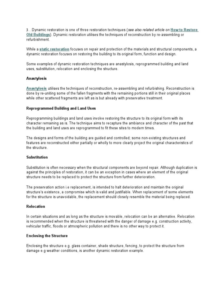 Dynamic Techniques in Building Restoration | PDF | Efficient Energy Use ...