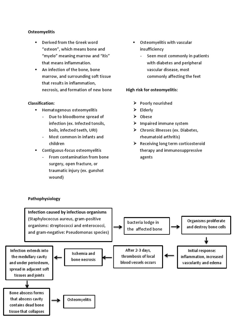 Osteomyelitis Handout | Infection | Public Health