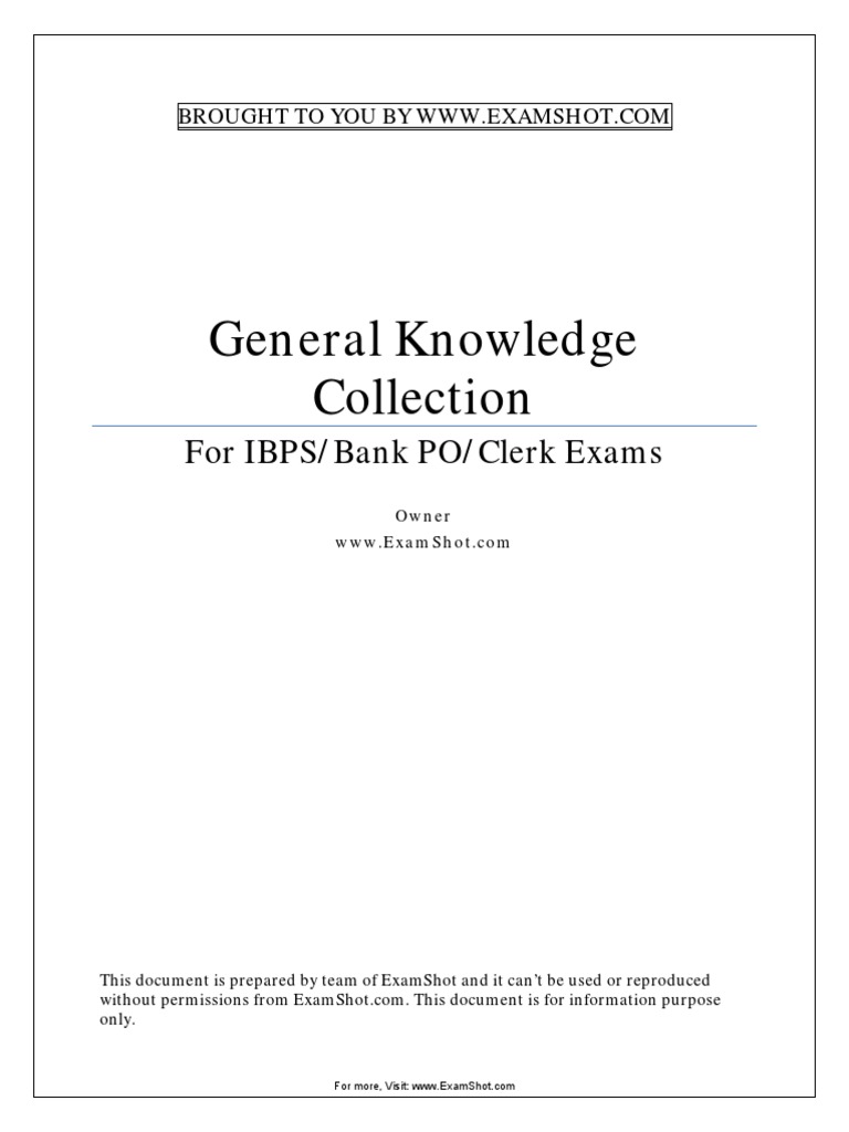 General Knowledge Collection 2013 | PDF