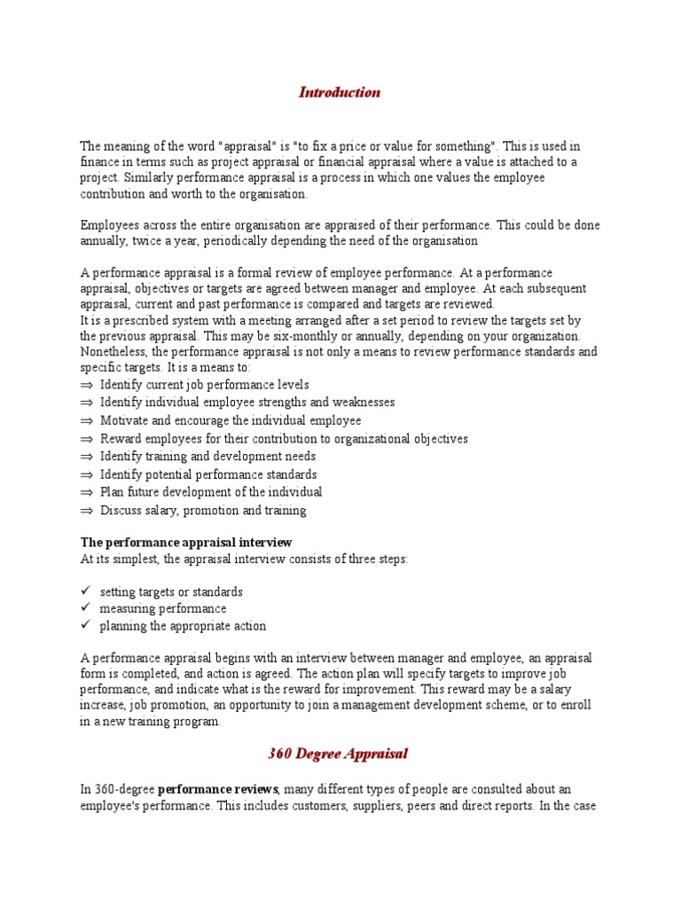The Performance Appraisal Interview | PDF | Performance Appraisal ...