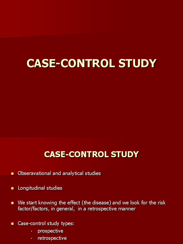 Case Control Study | PDF | Statistics | Epidemiology