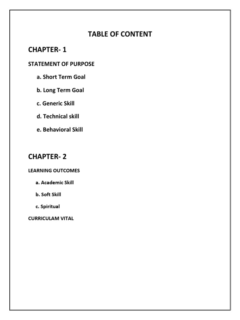 Table of Content Chapter-1 | PDF | Goal | Knowledge