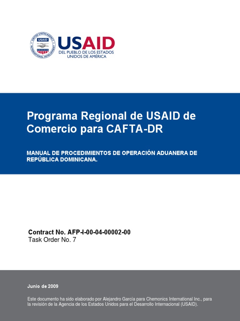 CAFTA-DR - Manual Procedimientos Aduaneros Republica Dominican - 1 ...