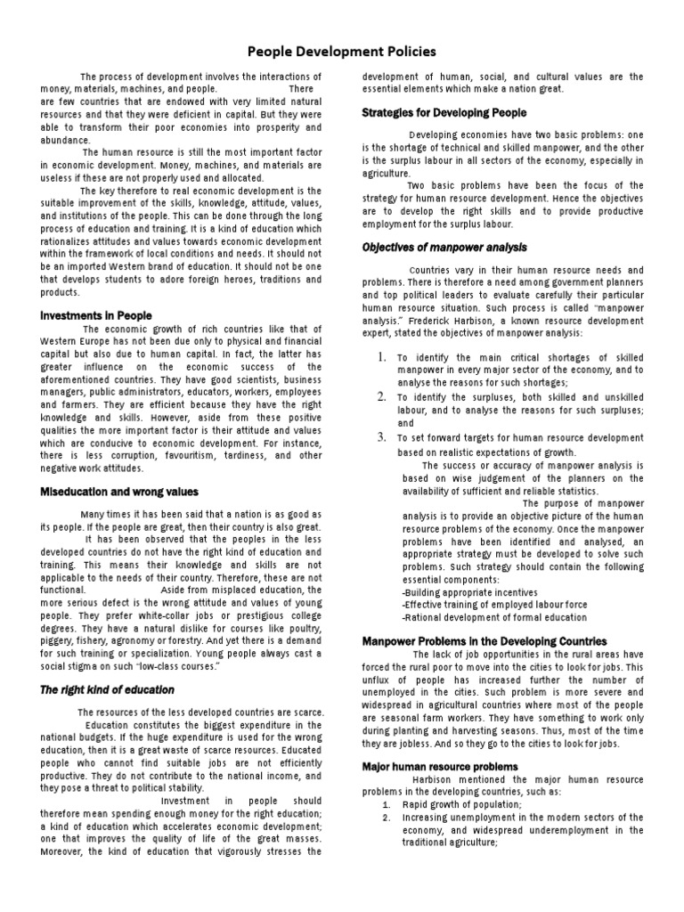 People Development Policies Overview | PDF | Human Resources | Resource