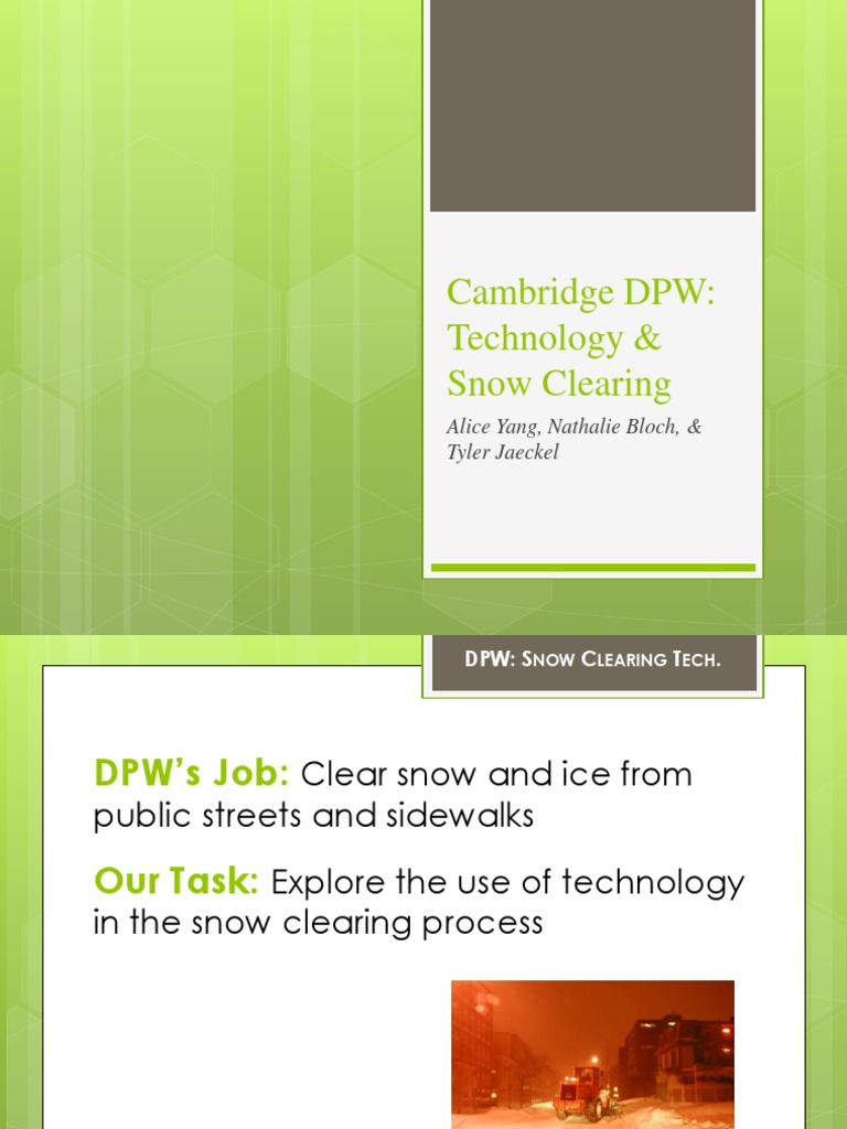 Cambridge DPW: Technology & Snow Clearing: Alice Yang, Nathalie Bloch ...