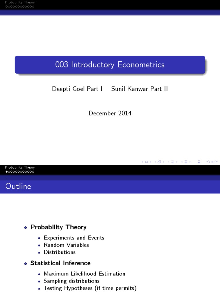 L1 Probability Theory | PDF | Probability Theory | Statistics