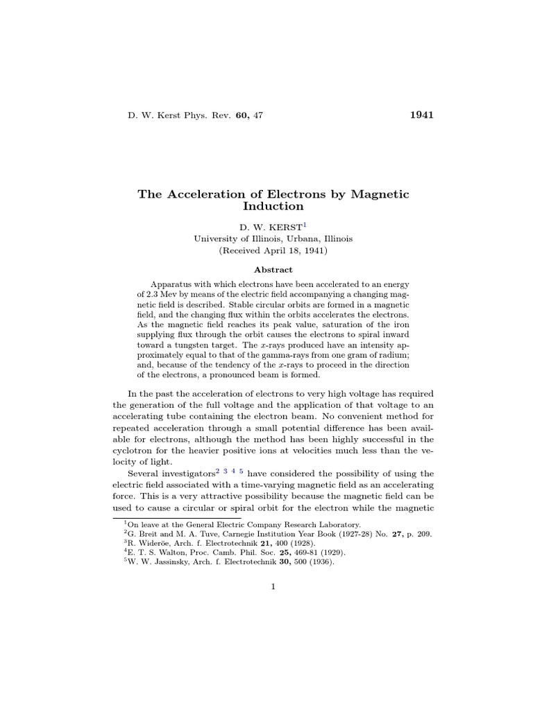 Betatron Electron Acceleration Method | PDF | Science & Mathematics ...