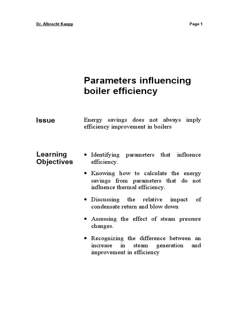 Parameters Influencing Boiler Efficiency | PDF | Teaching Methods ...