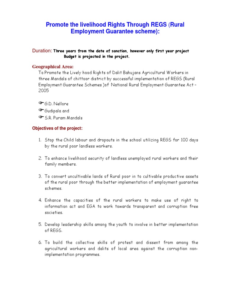 MGNREGA Work Demand Form in Telugu | PDF | Employment | Government