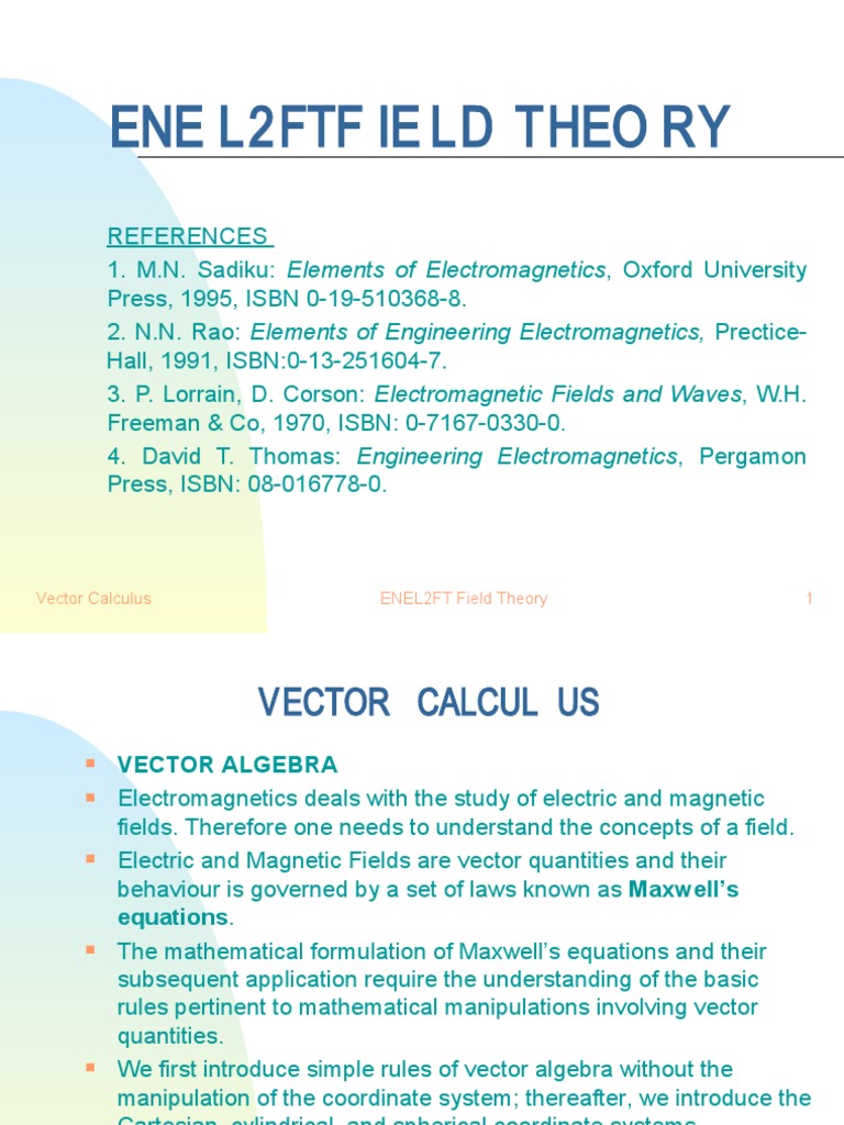 Field Theory Vector Algebra | PDF | Coordinate System | Euclidean Vector