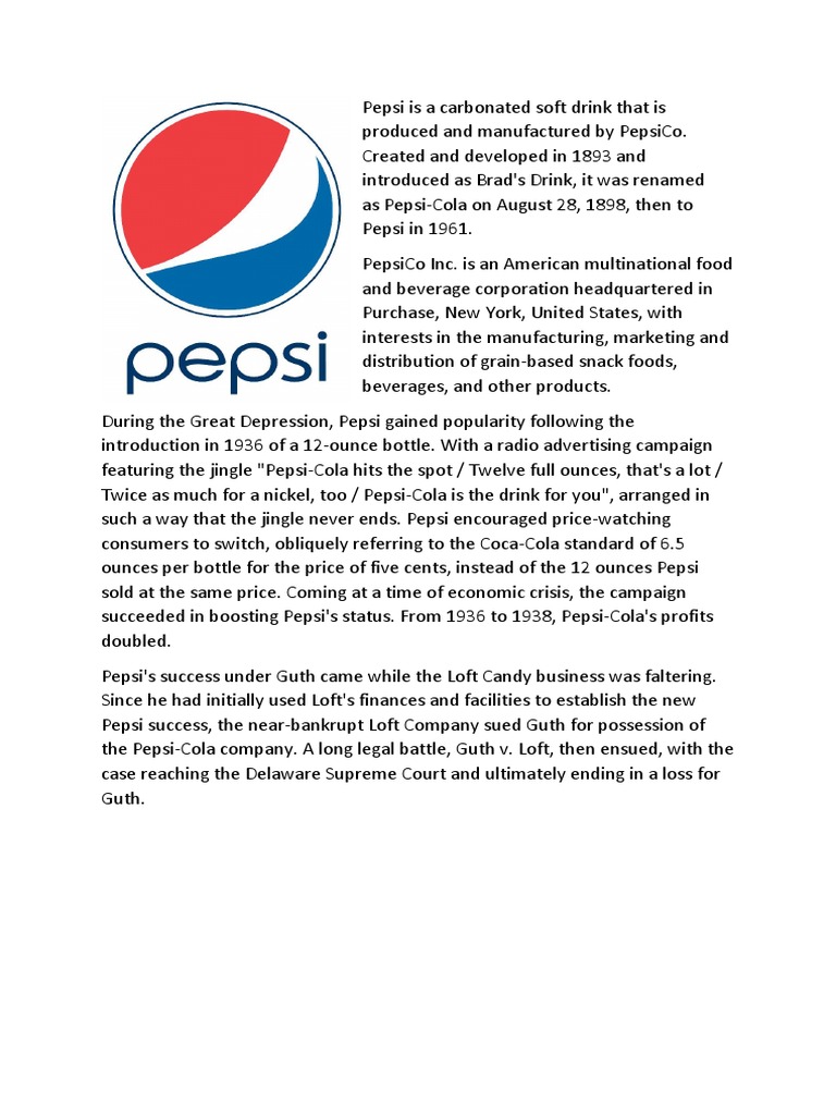 Manufacturing Process Comparisons Between Pepsi and Coca-Cola | PDF ...