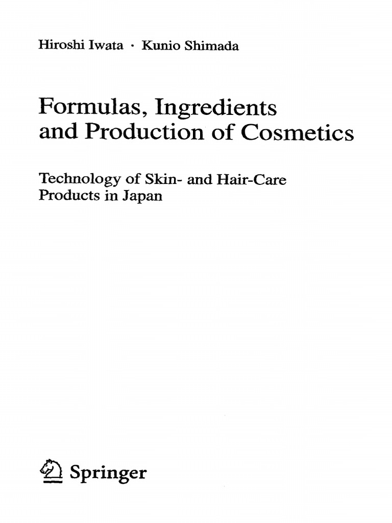 Formulas Ingredients and Formulation of Cosmetics | PDF | Emulsion ...