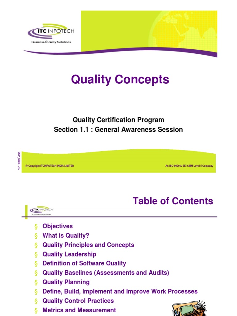 Quality Concepts: Quality Certification Program Section 1.1: General ...