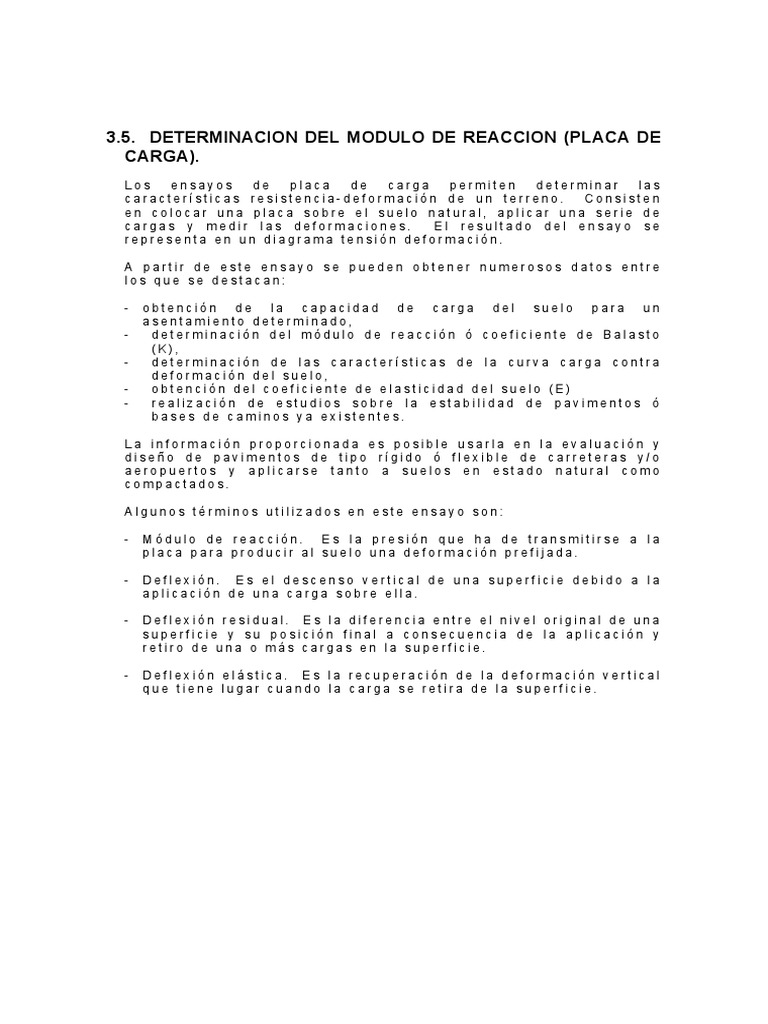 Determinacion Del Modulo de Reaccion (Placa de Placa | PDF